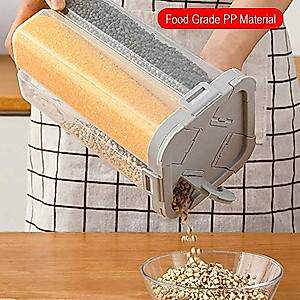 BIPEGE Airtight Cereal Storage Container, Clear 2.3L Airtight Kitchen Food Storage Container with Lids and Compartments for Grain, Sugar, Flour, Rice, Nuts, Snacks
