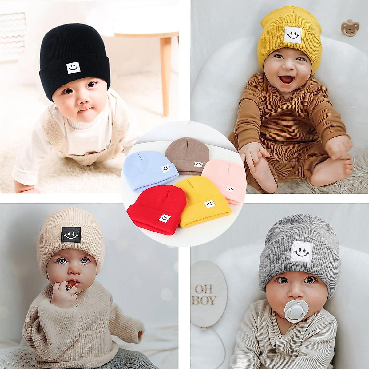 AJG Toddler Kids Beanie Caps,Soft Warm Baby Knitted Winter Hat for Boys Girls(Coffee)