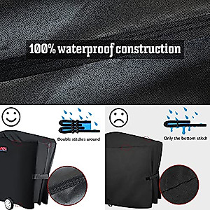 Comnova Grill Cover for Weber Q Grill on Cart - 7112 Grill Cover for Weber Q3000/Q300/Q2000/Q200 with Portable Cart, Heavy-Duty Waterproof BBQ Cover for Weber Q3200, 3000, 320, 300 on Cart
