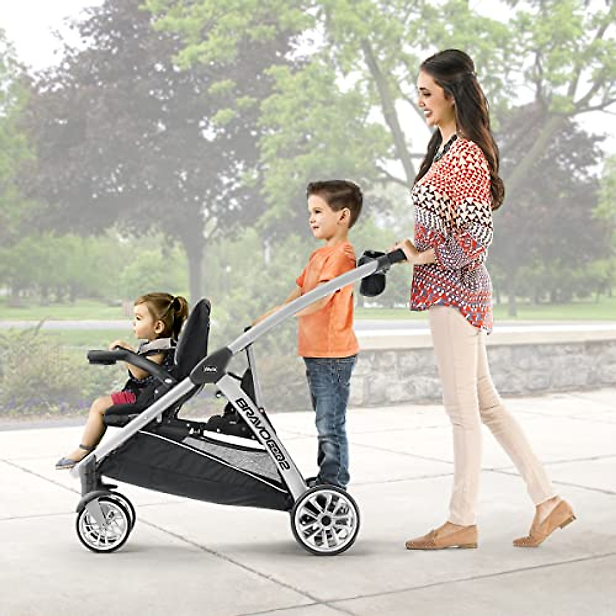 Chicco Bravo For2 Standing/Sitting Double Stroller, Iron