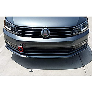 iJDMTOY Red Track Racing Style Tow Hook Ring Compatible with Volkswagen: 2011-2018 6th Gen Jetta (MK6), Made of Lightweight Aluminum