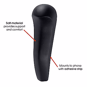Power Gear Telephone Shoulder Rest, Hands Free Phone Conversations, Designed for Comfort, Strong Adhesive, Ergonomic Design, Black, 27636