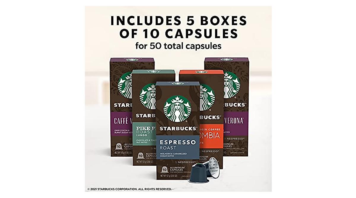 Starbucks Nespresso Intense Variety Pack – 50 Capsules for Cafe-Quality ...