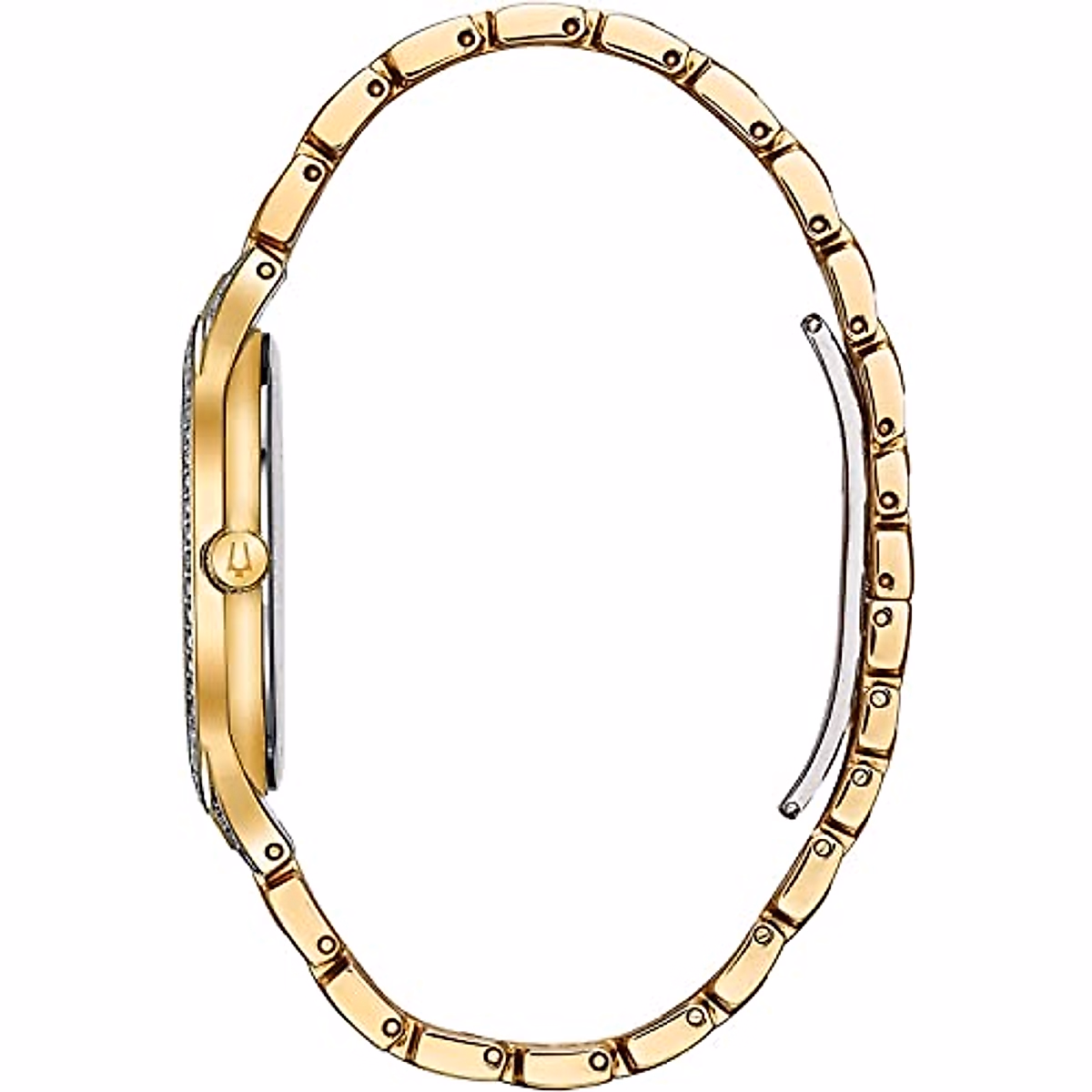 Bulova Ladies' Crystal Phantom Gold Tone Stainless Steel 2-Hand Quartz Watch, 440 Crystals and Pave Dial Style: 98L263