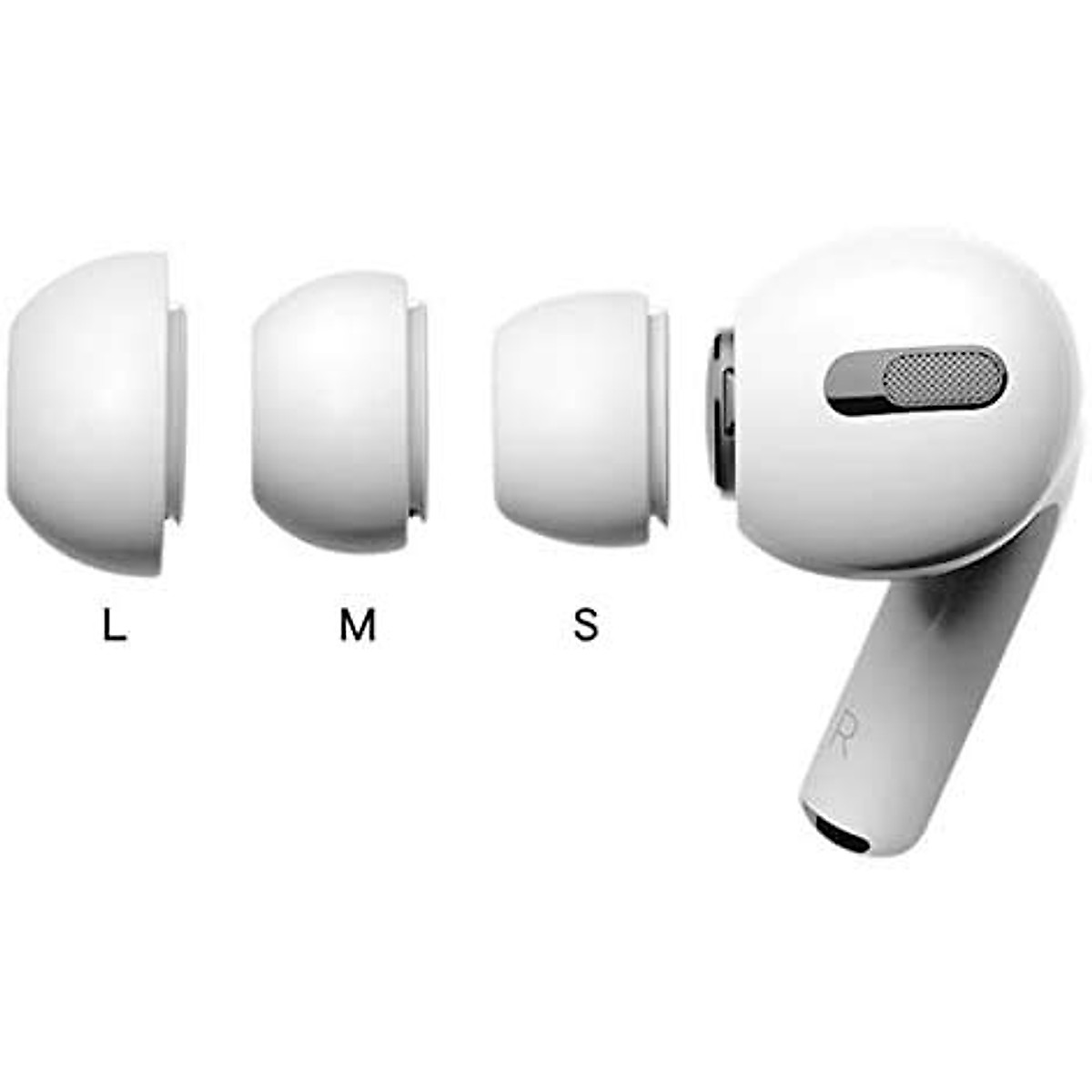 ALXCD Ear Tips Compatible with AirPods Pro & 2nd Gen Earbuds, Small/ Medium/ Large 3 Pairs Silicone Earbud Tips Ear Gel, Fit for AirPods Pro, White S/M/L