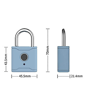 Fingerprint Padlock, Bluetooth Lock, Mobile APP, Smart Padlock, Water Resistant, USB Rechargeable,Suitable for Gym,Outdoor,Warehouse, Sports,Suitcase, Bike, School, Fence and Storage