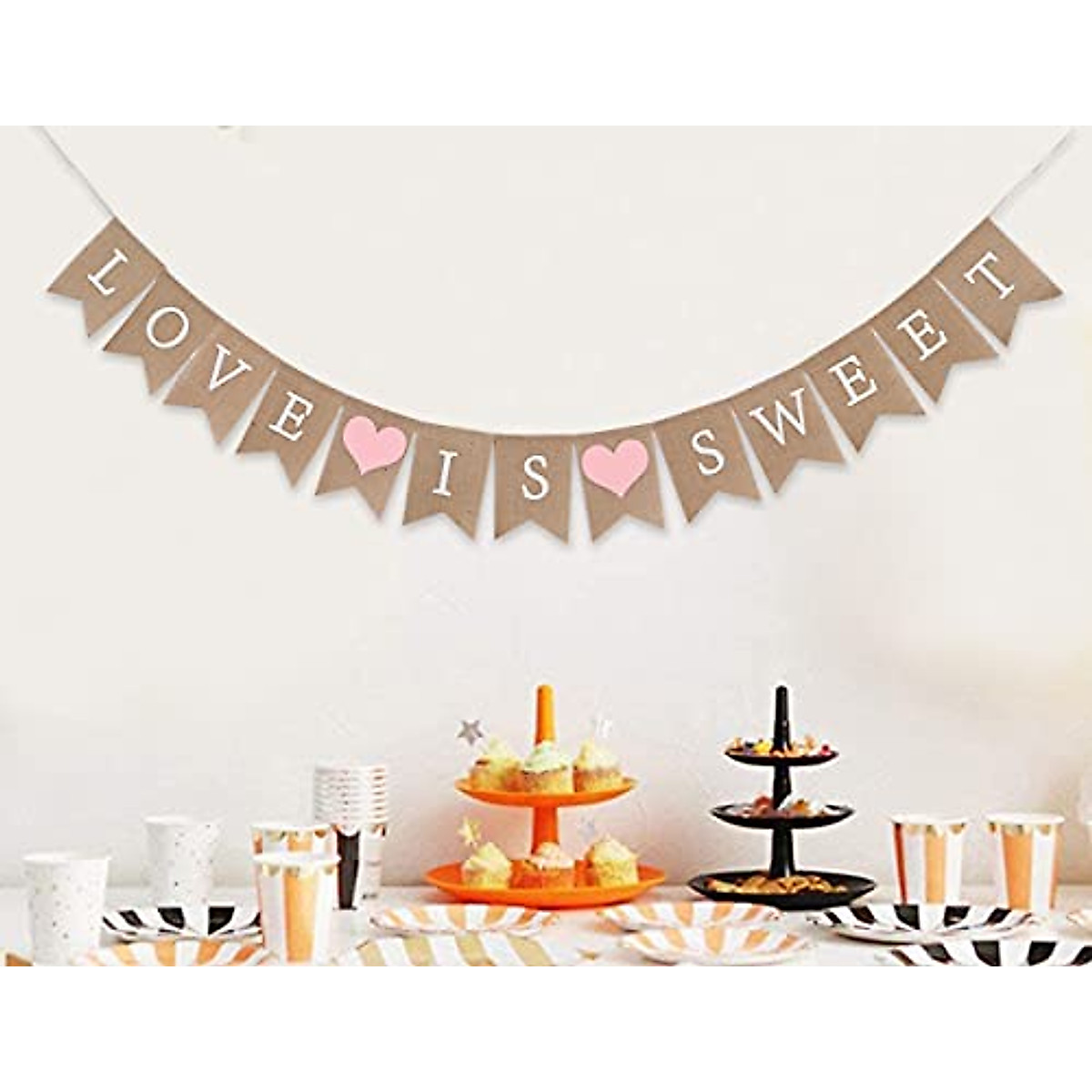 Love is Sweet Burlap Banner - Love is Sweet Decorations, Sweets Burlap Banner,Baby Shower,Photo Decoration Props, Rustic Wedding Bridal shower Decor