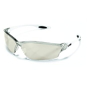 MCR Safety Glasses LW219 Indoor Outdoor Clear Mirror Lens with Scratch Resistant Coating, No Metal Parts, 1 Pair