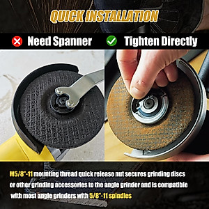 Canlaten·U Angle Grinder Nut - Grinder Tool Angle Grinder Flange Nut Grinder Machine Quick Change Locking Nut Replacement for Angle Grinder Parts 5/8"-11 Thread (1, M5/8"-11)