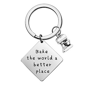 MAOFAED Gift for Baker Bake the World a Better Place Culinary Student Gifts Bake Lover Keychain Gift (KR-Baker Keychain)