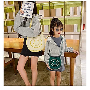 Women’s Casual Knit Tote Bag Daily Wear, Shoulder Bag- Magic (Adult - Green/White)