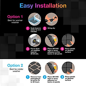 Fstop Labs 2" X 12" X 12" Acoustic Foam Panels, Studio Wedge Tiles, Sound Panels wedges Soundproof Sound Foam Insulation, Sound Absorbing Panel, 25 Blocks Square Design (12 Pack, Black)