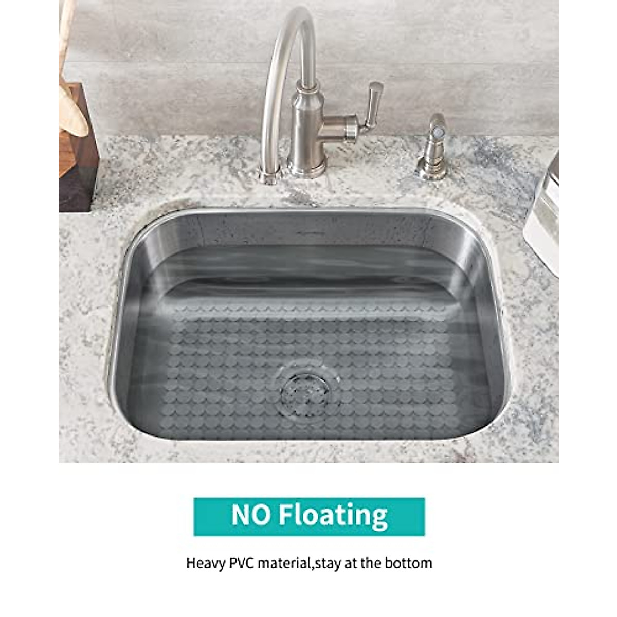 Bligli 2-Pack Kitchen Sink Mat: PVC Adjustable Sink Protector | Sink liner Pad | Dish Drying Mats, Easy to Clean & DIY Cut | 15.7 x 11.8 inch (Clear)