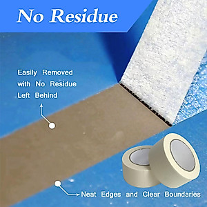 Lazybug studio Masking Tape 2 Inch Wide, 12 Pack White Masking Tape for General Purpose Use, 2 Inch x 55 Yards x 12 Rolls, 660 Yards in Total