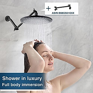 BRIGHT SHOWERS Rain Shower Head, 9 Inch High Pressure Waterfall Showerhead with Adjustable Angle and Anti-clogging Silicone Nozzles, Luxury Bathroom Overhead Shower, Oil-Rubbed Bronze