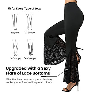 Yvette Bell Bottom Pants for Women Flare Leggings High Waist Wide Leg Bootcut Yoga Pants Tummy Control Dancing
