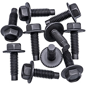 Rexka 10pcs 5/16"-18 X 1" Hex Washer Head Spin Lock Body Bolts