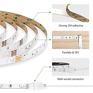 LE LED Strip Lights, Christmas Decorations, 32.8ft WiFi Smart RGB Strips, SMD 5050 LED Rope Light, App&Remote Controlled, Alexa Compatible, Tape Light for Bedroom, Home and Kitchen