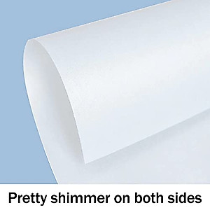 100 Sheets White Shimmer Cardstock 8.5 x 11 Certificate Paper, Goefun 80lb Pearlescent Paper for Invitations, Certificates, Crafts, DIY Cards