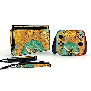 MightySkins Skin Compatible with Nintendo Switch OLED - Bee Queen Protective, Durable, and Unique Vinyl Decal wrap Cover Easy to Apply, Remove, and Change Styles Made in The USA NISWIOL-Bee Queen