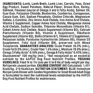 Blue Buffalo Homestyle Recipe Natural Adult Small Breed Wet Dog Food, Lamb 5.5-oz can (Pack of 24)