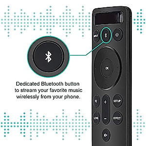 Semote Bluetooth Backlit Display Remote Controller fit for Vizio 2.1 5.1 Home Theater Sound Bar and Vizio Channel Soundbar System, for Vizio M V P Series Home Audio Sound System