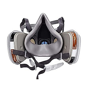 Reusable Half Cover Respirаtor Set - 17 in 1 Face 6200 Gas Respirator Mask Painting Welding Woodworking Work Protection Against Dust, Grey, Medium (pm005-17in1s)