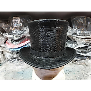 Steampunk MadHatter Leather Top Hat (X-Large, Steampunk Googles)