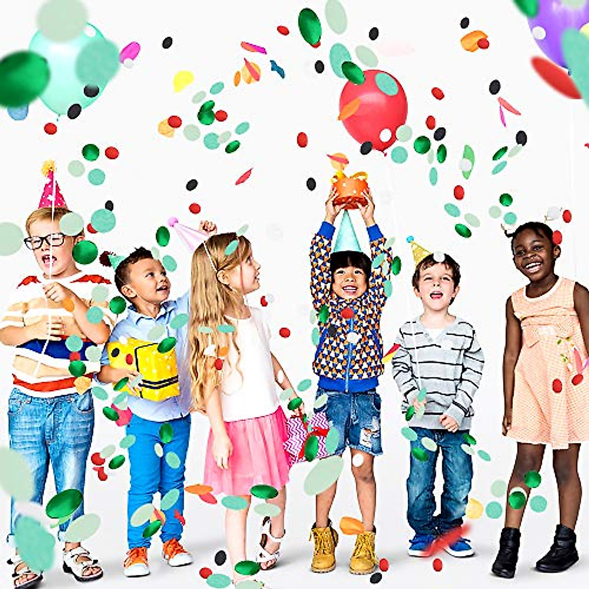 VCOSTORE Tissue Paper Confetti Circles - Round Confetti Dots，Large Table Confetti for Wedding Birthday Party Decoration and Gift Box decoration, 5000 pieces -Green Confetti