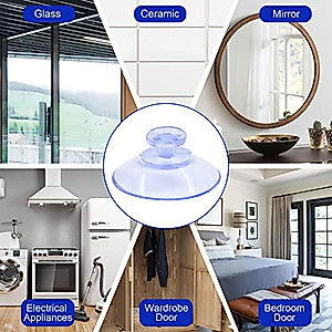 Zorfeter 40 Pcs 0.78 Inch Mini Clear Suction Cups Without Hooks Without Holes, Transparent Plastic Sucker Pads for Festival Decoration Wall Glass Home
