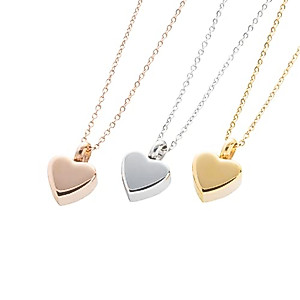 Oaktree Memorials Heart Cremation Necklace, Urn Pendant, Necklace Urn, Necklace Urn for Ashes, Cremation Jewelry, Stainless Steel, 18K Gold Plated (Gold)