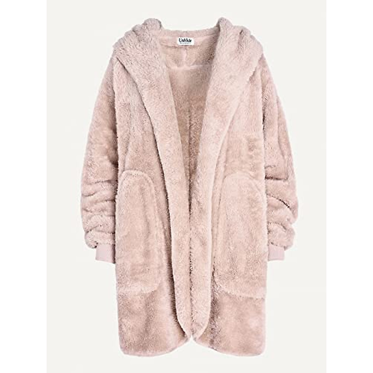 UnHide Shleepy Faux Fur Robe - Lightweight, Extra Soft, & Warm Wearable Blanket - Made From Soft Polyester Faux Fur Material - Machine Washable - Rosy Baby - Medium