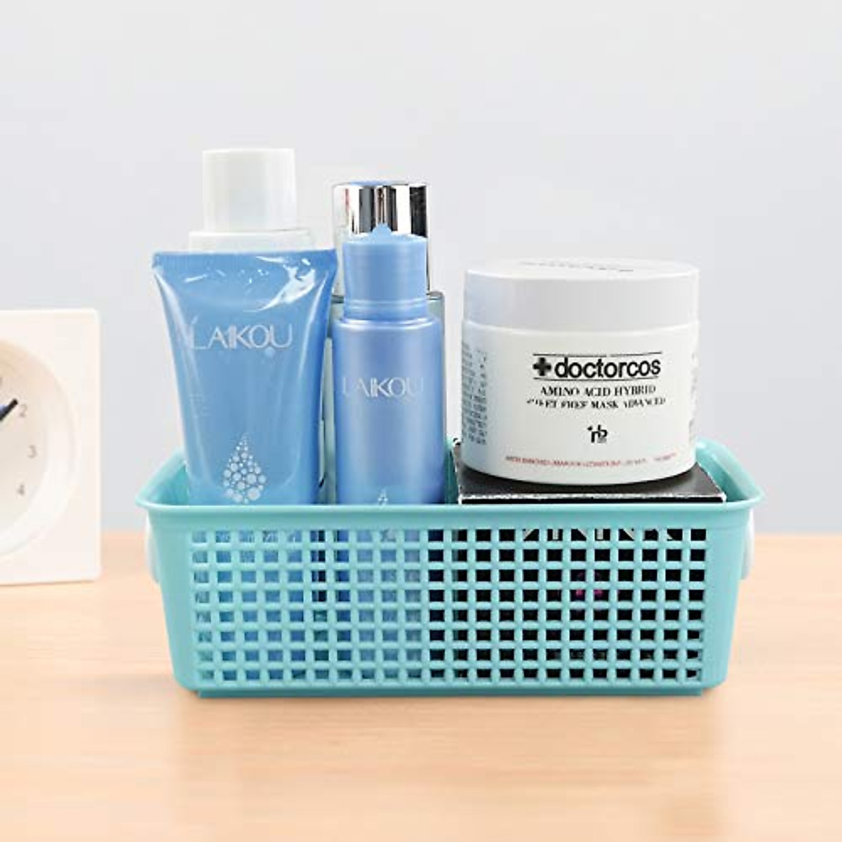 Tstorage Colorful Small Plastic Storage Baskets, Desktop storage basket, 6 Packs