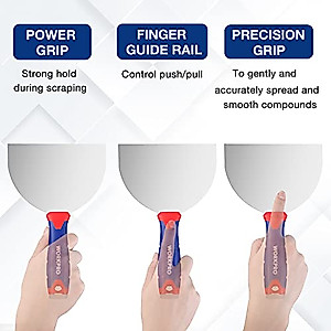 WORKPRO Drywall Knife Set, Stainless Steel Taping Knife Putty Knife with 4", 6'', 8'', 10'', 12'' Blades and Alloy Metal Hammer End, Spackle Tools for Drywall Repairing and Finishing(5 PCS)