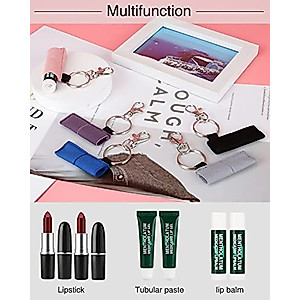 Lip Balm Holder Chapstick Holder Sleeves Holder Pouch Elastic Lip balm Holder Lipstick Lip Gloss Holder With Hook Stocking Stuffers Gift for Women (5pcs)