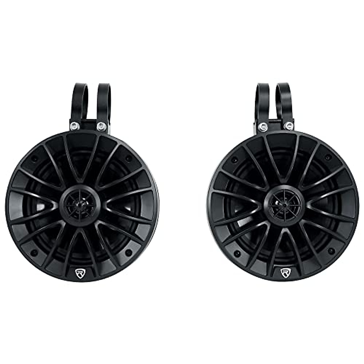 Rockville PT65BR 6.5" Powered Bluetooth LED Tower Speakers for ATV/UTV/RZR/Cart, Black