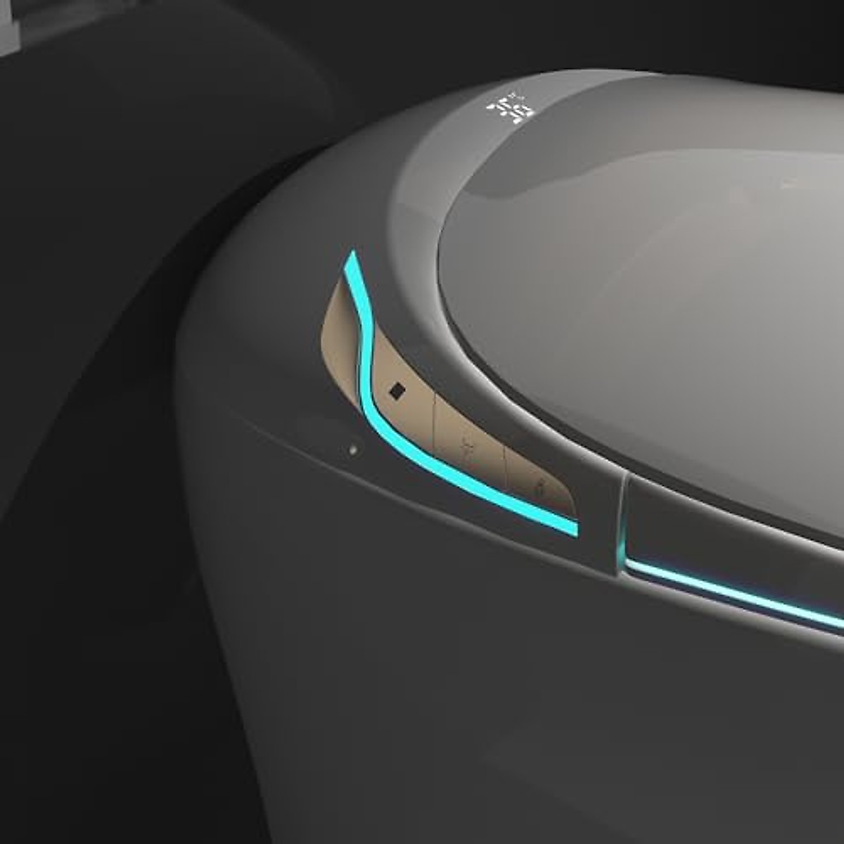 Wekuku Unique Smart Toilet With Bidet Built In, Intelligent One Piece Toilet For Modern Bathroom, Auto Open/Close Seat, Foot Sensor, Led Display, Night Light, Warm Water & Dryer, White (1 Seat)