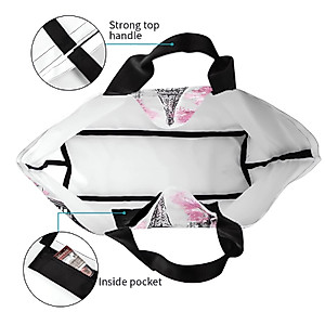 Sweetshow Eiffel Tower Tote Bag Paris Gifts for Women Pink Handbag Paris Bag Grocery Bag Waterproof Reusable Grocery Shopping Gift Bag for Beach Bags Shoulder Bag Handbag