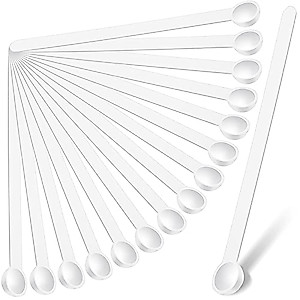1/32 Teaspoon Micro Scoops 150 Milligram Mini Measuring Spoons Tiny Little Plastic Scoop for Measuring Cosmetics, Medicines, Powders, Glitter and Seasoning (White,16 Pieces)