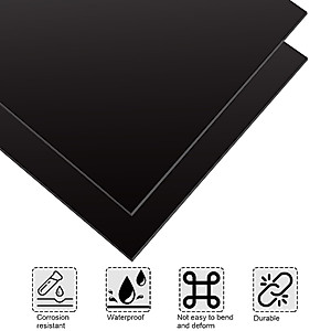 LOYORTY 2PCS 12 x 12 x 1/16(0.06") Inch Anodized Aluminum Sheet, 5052 Black Aluminum Engraving Blanks, 1.5MM Thin Metal Plates for Laser Engraving, Crafting, DIY, House Decoration