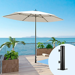 Dunzy 2 Pack Outdoor Deck Umbrella Mount Bracket Patio Umbrella Base Flag Pole Holder Stand with Umbrella Sleeves and Screws Replacement Parts for Dock Backyard Balcony Table Outside