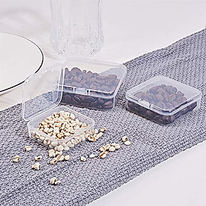 BENECREAT 27 Pack 3-Size Square Mini Clear Plastic Bead Storage Containers Box Case with lid for Items,Pills,Herbs,Tiny Bead,Jewerlry Findings, and Other Small Items