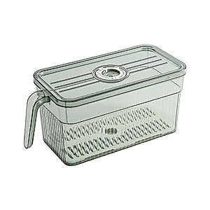 Zerodeko Plastic Storage Bins Food Storage Containers Colander with Lid Handle Fridge Trays Refrigerator Egg Organizer for Organizing Kitchen Food Snack Pantry Cabinet