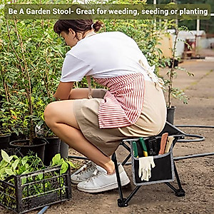 LUCKY CUP Portable Camping Stool with Side Pocket Camping Seat 12.5in Foldable Comfortable Widening Heightening for Travel Camping Fishing Hiking Gardening Picnic Beach BBQ Outdoor