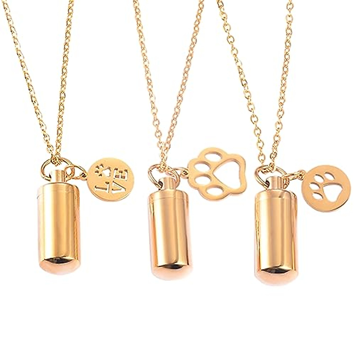 Stainless Steel Pet Urns Holder Necklace For Dogs Cats Pet Memorial NecklaceKeepsake Loss Pet Memory Urn Holder Jewelry Memorial Jewelry For Pets Ashes Container Pendant For Pets Pet Memorial Necklace