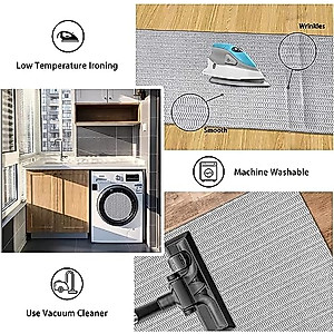 EARTHALL Upgraded Boho Area Rug 4'x6', Patio Rugs, Light Grey, 100% Woven Cotton Washable Grey Outdoor Rug 4x6 for Farmhouse Decor, Braided Rug for Kitchen/Living Room/Bathroom