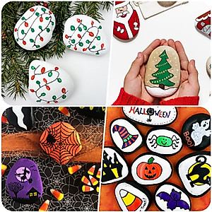 River Rocks for Painting 25 Pcs Large 2-3 Inch Flat Smooth Painting Stones Craft Rock to Paint for Kids Crafts Painting Bulk