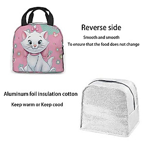 Yunlenb Cartoon Character The Aristocats Lunch Bag For Men Women Proof Portable Reusable Thermal Lunch Box Cooler Tote For Travel Picnic Work. One Size, White