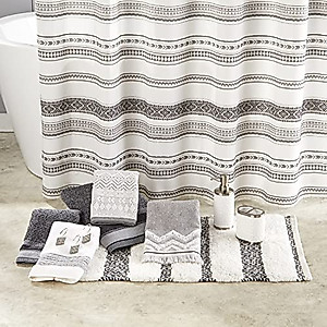 SKL Home by Saturday Knight Ltd. Geo Stripe Hand Towel Set, White 2 Count