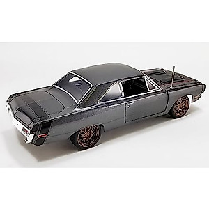 1970 Dart Street Fighter Bullseye Dark Gray Metallic with Black Hood and Tail Stripe Limited Edition to 264 Pieces Worldwide 1/18 Diecast Model Car by Acme A1806408
